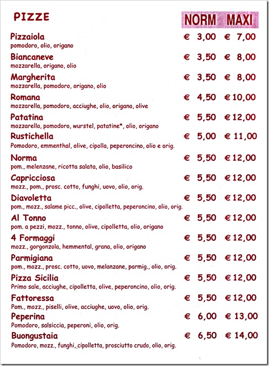 Pizza Mania: Ecco il menù delle nostre pizze!